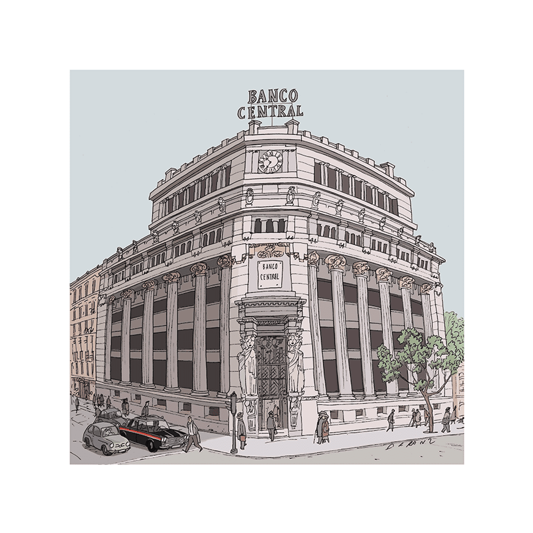 Banco Central 1970 - Jorge Arranz dibujante de ciudades | Cuadros y láminas